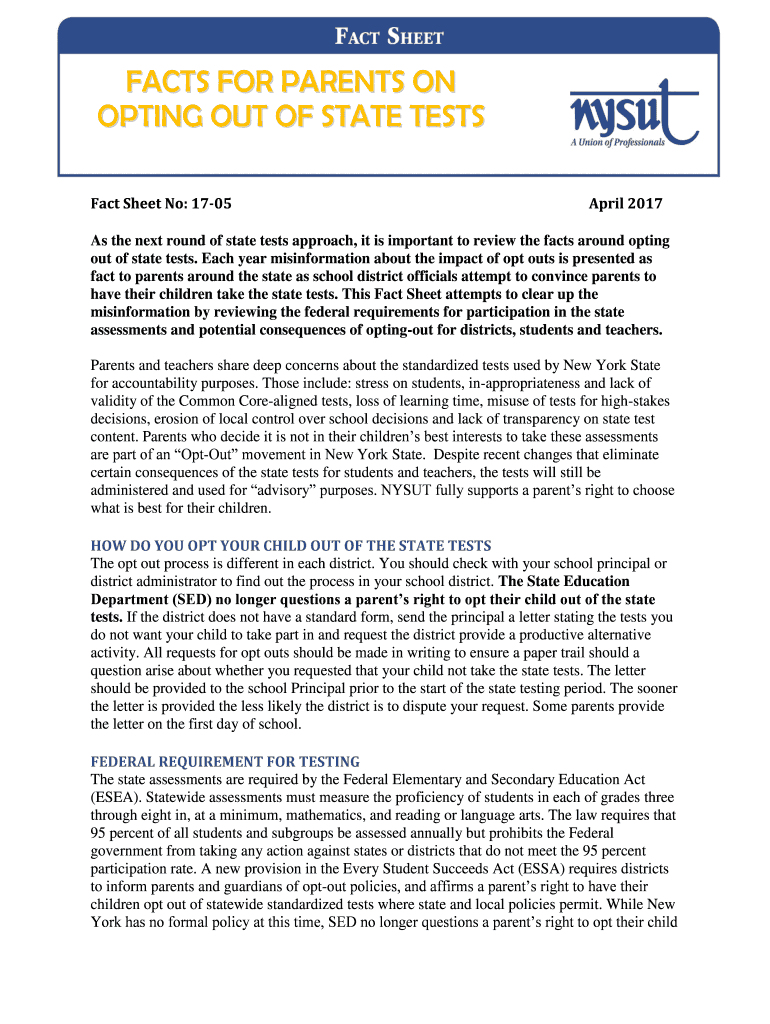 Fillable Online FACTS FOR PARENTS ON Fax Email Print - pdfFiller