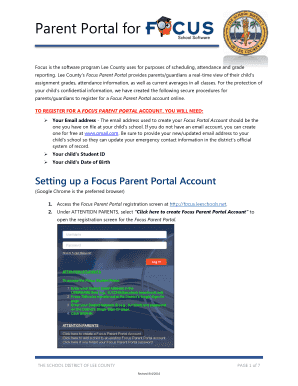 Fillable Online Lee Countys Focus Parent Portal provides parents ...