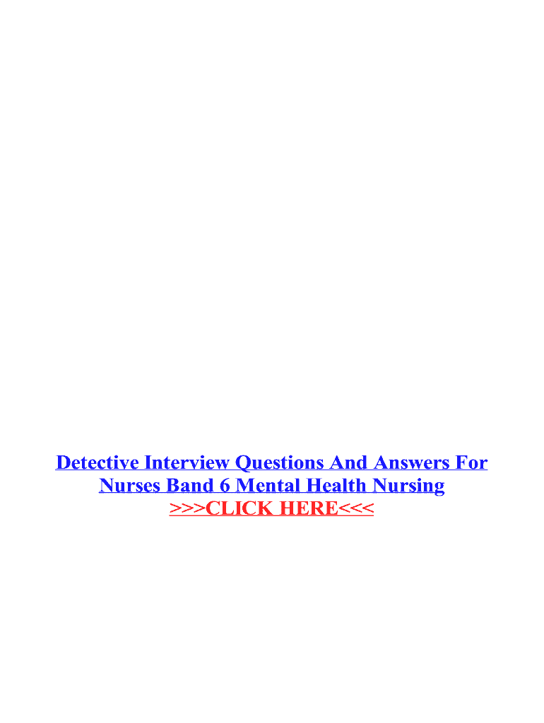 Fillable Online Detective Interview Questions And Answers Fax Email ...
