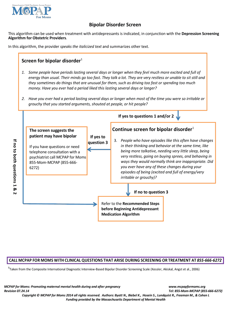 Fillable Online Bipolar Disorder Screen Fax Email Print - pdfFiller