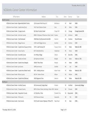 Fillable Online NCWorks Career Center Information Fax Email Print ...