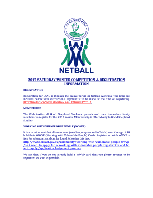 Fillable Online Registration for GSNC is through the online portal for ...