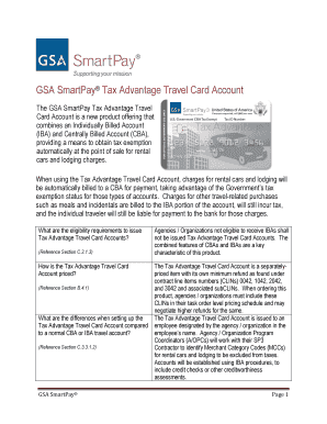Fillable Online GSA SmartPay Tax Advantage Travel Card Account Fax ...