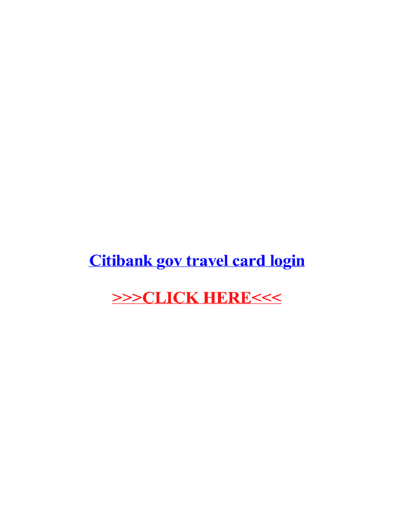 Fillable Online Citibank gov travel card login Fax Email Print - pdfFiller