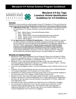 Fillable Online extension umd Maryland 4-H Animal Science Program ...