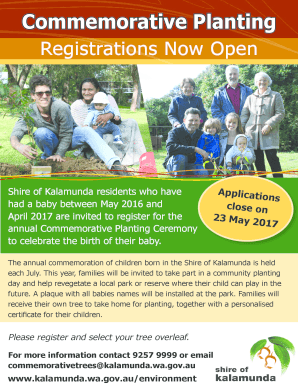 Fillable Online Commemorative Planting Fax Email Print - pdfFiller