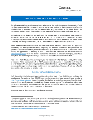 Fillable Online DEPENDENT VISA APPLICATION PROCEDURES Fax Email Print ...
