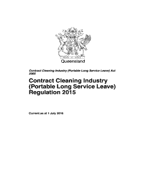 Fillable Online Contract Cleaning Industry (Portable Long Service Leave ...