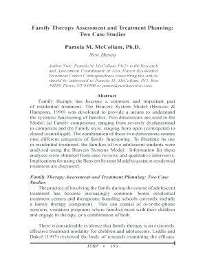Fillable Online Family Therapy Assessment and Treatment Planning: Fax ...