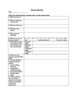 Fillable Online Stress Journal Fax Email Print - pdfFiller