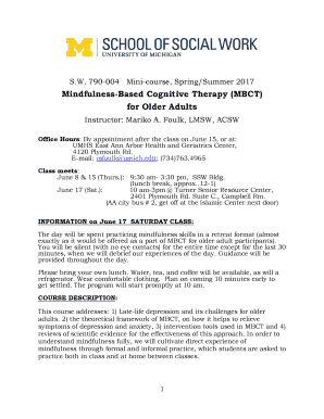 Fillable Online Mindfulness-Based Cognitive Therapy (MBCT) Fax Email ...