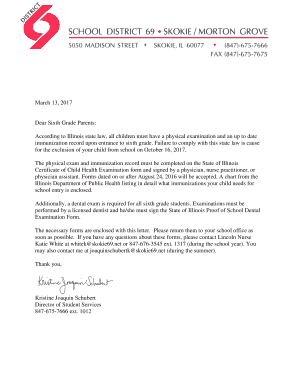 Fillable Online Dear Sixth Grade Parents: Fax Email Print - pdfFiller