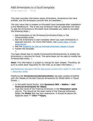 Fillable Online Add dimensions to a Excel template Fax Email Print ...