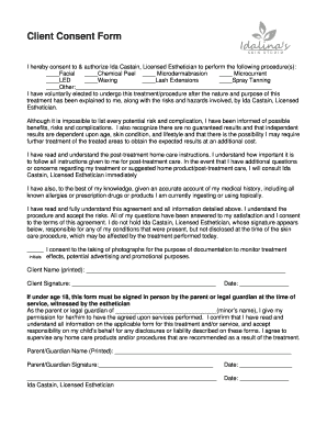 Fillable Online I hereby consent to & authorize Ida Castain, Licensed ...