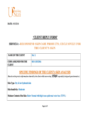 Fillable Online CLIENT REPLY FORM Fax Email Print - pdfFiller
