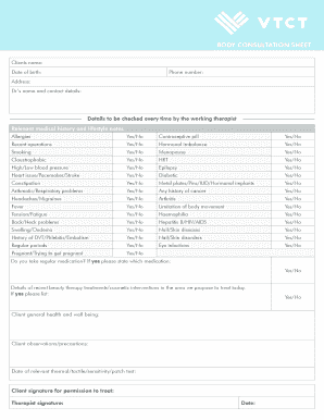 Fillable Online BODY CONSULTATION SHEET Fax Email Print - pdfFiller