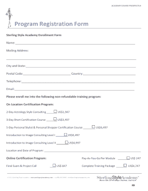 Fillable Online ACADEMY COURSE PROSPECTUS Fax Email Print - pdfFiller