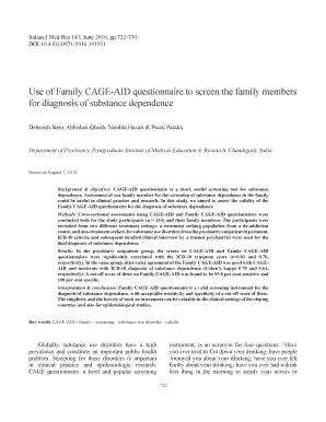 Fillable Online Use of Family CAGE-AID questionnaire to screen the ...