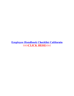 Fillable Online Employee Handbook Checklist California Fax Email Print ...