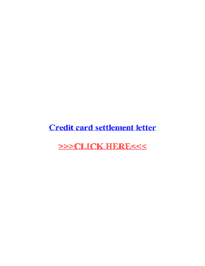 Fillable Online Credit card settlement letter Fax Email Print - pdfFiller