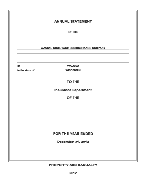 Fillable Online WAUSAU UNDERWRITERS INSURANCE COMPANY Fax Email Print ...