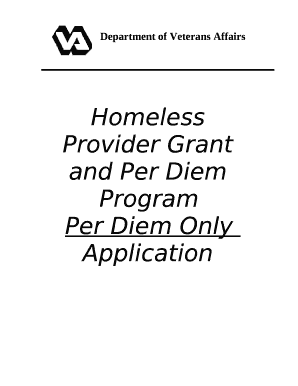 Homeless Provider Grant and Per Diem Program Doc Template | pdfFiller