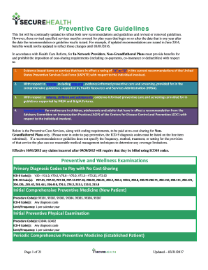 Fillable Online Preventive Care Guidelines Fax Email Print - pdfFiller