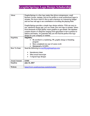 Fillable Online GraphicSprings Logo Design Scholarship Fax Email Print ...