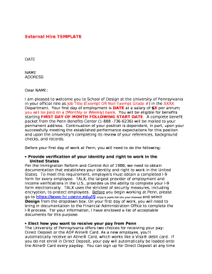 External Hire TEMPLATE Doc Template | pdfFiller