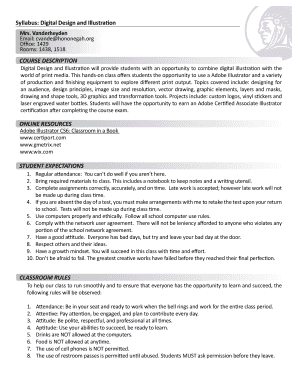 Fillable Online Syllabus: Digital Design and Illustration Fax Email ...