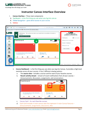 Fillable Online Instructor Canvas Interface Overview Fax Email Print ...