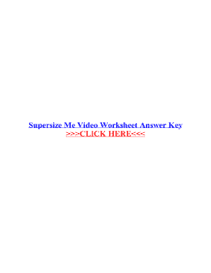 Fillable Online Supersize Me Video Worksheet Answer Key Fax Email Print ...