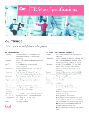 Fillable Online Oc TDS600 Fax Email Print - pdfFiller