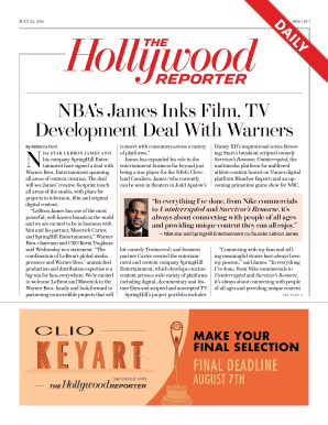 Fillable Online NBAs James Inks Film, TV Fax Email Print - pdfFiller