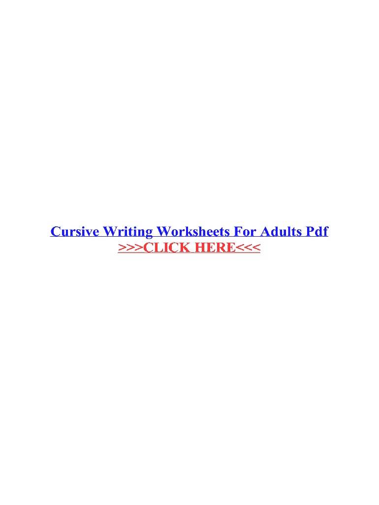 Fillable Online Cursive Writing Worksheets For Adults Pdf Fax Email ...