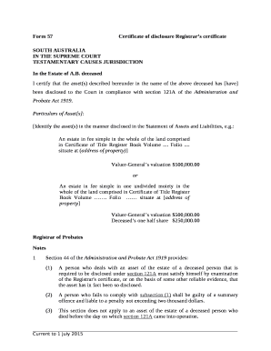 57Certificate of disclosure Registrars certificate Doc Template | pdfFiller