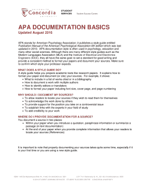 Fillable Online APA DOCUMENTATION BASICS Fax Email Print - pdfFiller