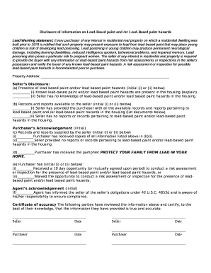 Disclosure of ination on Lead-Based paint and /or Lead-Based paint ...