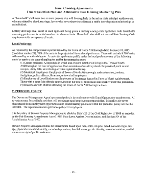 Fillable Online Tenant Selection Plan and Affirmative Fair Housing ...