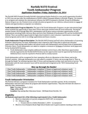 Fillable Online Youth Ambassador Program Fax Email Print - pdfFiller
