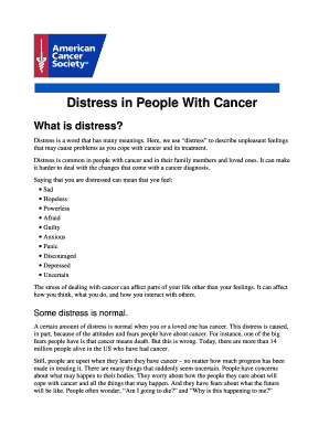 Fillable Online Distress in People With Cancer Fax Email Print - pdfFiller