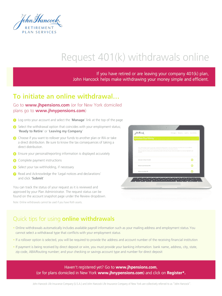 Fillable Online Request 401(k) withdrawals online Fax Email Print ...