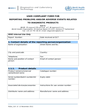 USER COMPLAINT FOR Doc Template | pdfFiller