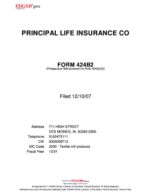 Fillable Online PRINCIPAL LIFE INSURANCE CO Fax Email Print - pdfFiller