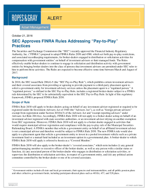 Fillable Online SEC Approves FINRA Rules Addressing Pay-to-Play Fax ...