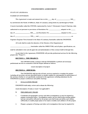 Fillable Online ENGINEERING AGREEMENT Fax Email Print - pdfFiller