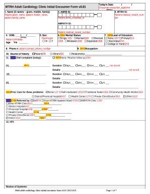 MTRH Adult Cardiology Clinic Initial Encounter v0 Doc Template | pdfFiller