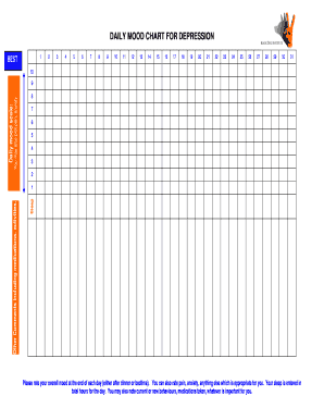 Fillable Online DAILY MOOD CHART FOR DEPRESSION Fax Email Print - pdfFiller