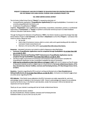 Fillable Online REQUEST TO PREQUALIFY AND FOR STATEMENT OF QUALIFICATIONS FOR CONSTRUCTION ...