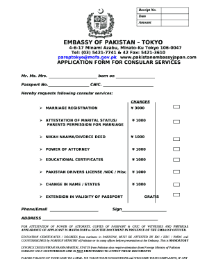 EMBASSY OF PAKISTAN TOKYO Doc Template | pdfFiller